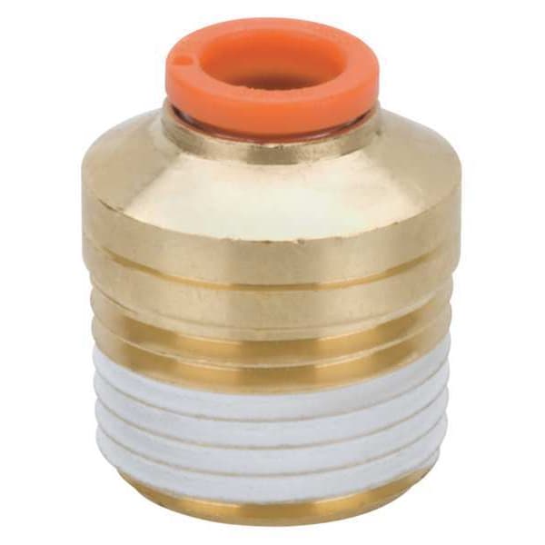 Smc Push-Fit Adapter Fitting, Push-to-Connect x MNPT, 1/4 in Tube OD, 1/4 in Pipe Size, Plastic ...