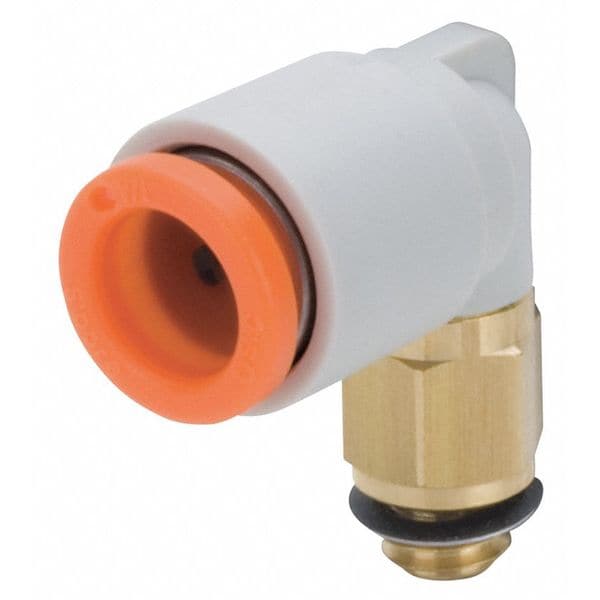 Smc Male Elbow, Push-to-Connect x Male Metric, 4mm Tube OD, 6 mm Pipe Size, Plastic KQ2L04-M6A ...