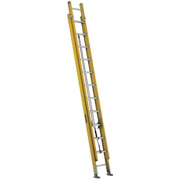 Louisville 24 ft Fiberglass Extension Ladder, 375 lb Load Capacity ...