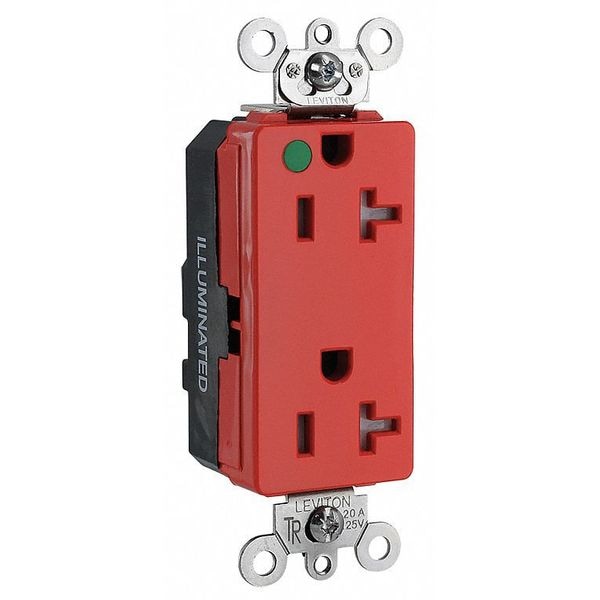 Leviton Modular Receptacle, Deco, 20A, 5-20R, 125V MT163-ILR | Zoro