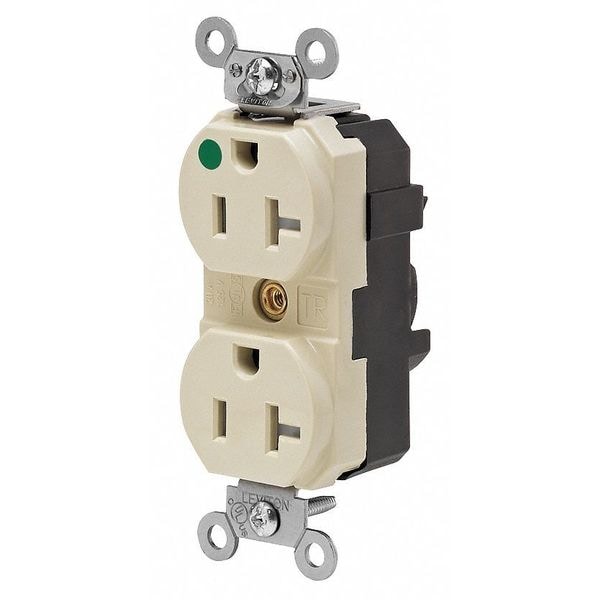 Leviton Modular Receptacle, Duplex, 20A, 5-20R, 125V MT830-ILI | Zoro