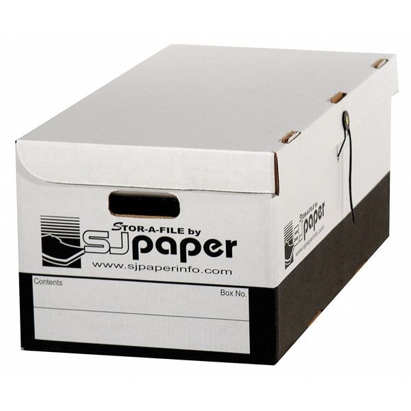 Stor-A-File By Sjpaper File Storage Box, White, PK12 SB12159 | Zoro