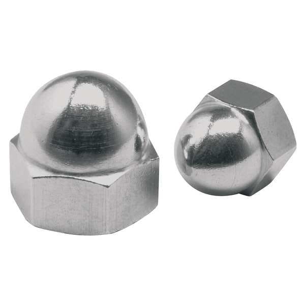 Zoro Select Standard Crown Cap Nut, #12-24, 316 Stainless Steel, Plain ...