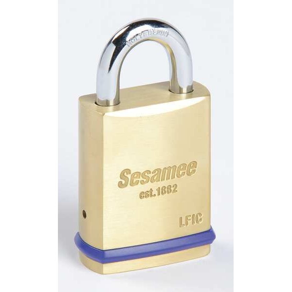 Sesamee Padlock, Coreless, Standard Shackle, Rectangular Brass Body ...