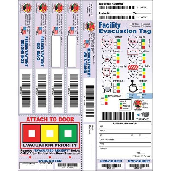 Disaster Management Systems Facility Evacuation Tag, PK25 DMS 05689 | Zoro