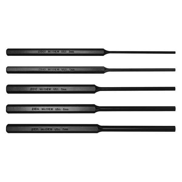 Mayhew Pin Punch Set, 5-Piece, Steel 62082 | Zoro