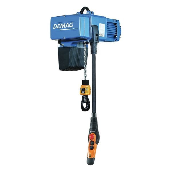 Demag Electric Chain Hoist, 500 lb, 16 ft, Hook Mounted - No Trolley ...