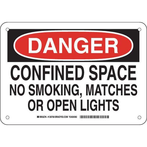 Brady Danger Sign, 7" Height, 10" Width, Aluminum, Rectangle, English ...