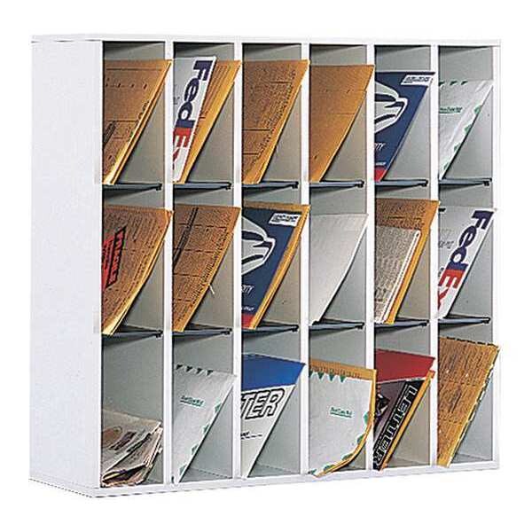 Safco Wood 18-Compartment Mail Sorter 7765GR | Zoro