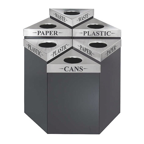 Safco 15 gal Triangular Trash Can, Black, 19-1/2" Dia, Steel 9550BL | Zoro