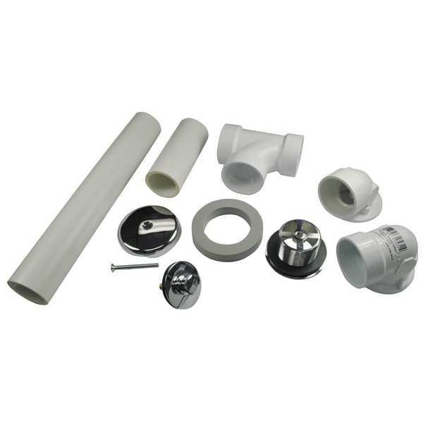 Ab&A Bath Waste & Overflow, PVC with Push eN Lift Stopper 60350 | Zoro