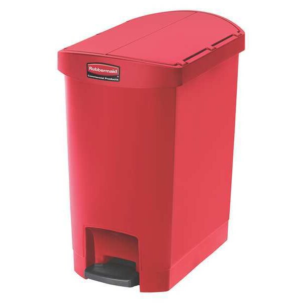 Rubbermaid Commercial 8 gal. Rectangular Step Can, Red, 12 1/4 in Dia ...