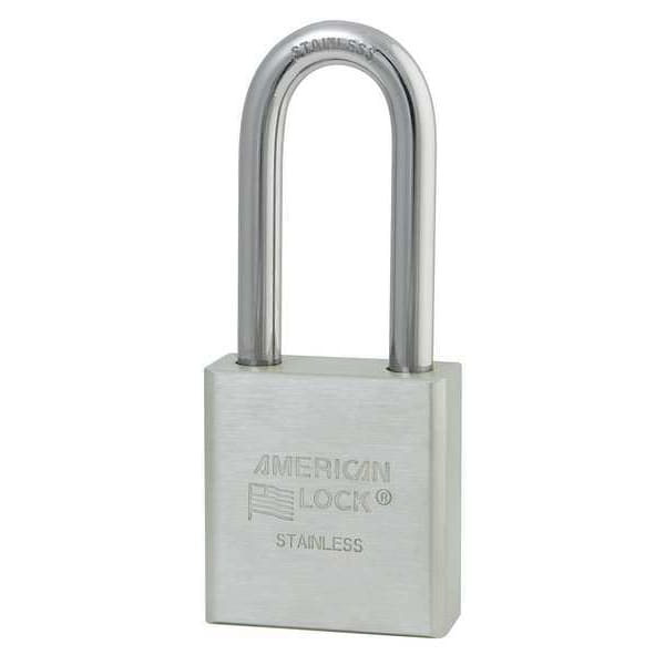 American Lock Padlock, Keyed Alike, Long Shackle, Rectangular Stainless ...