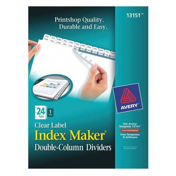 Avery Avery® Index Maker® Double-Column Clear Label Dividers 13151, 24 ...