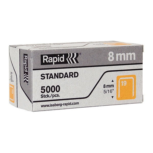 Rapid Staples 19, FineWire, Stndrd, 5/16", PK5000 23391500 | Zoro