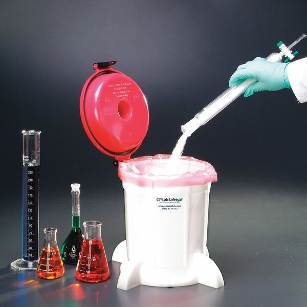 Cp Lab Safety Bench Top Solid Waste Container, 5L SWC-002 | Zoro