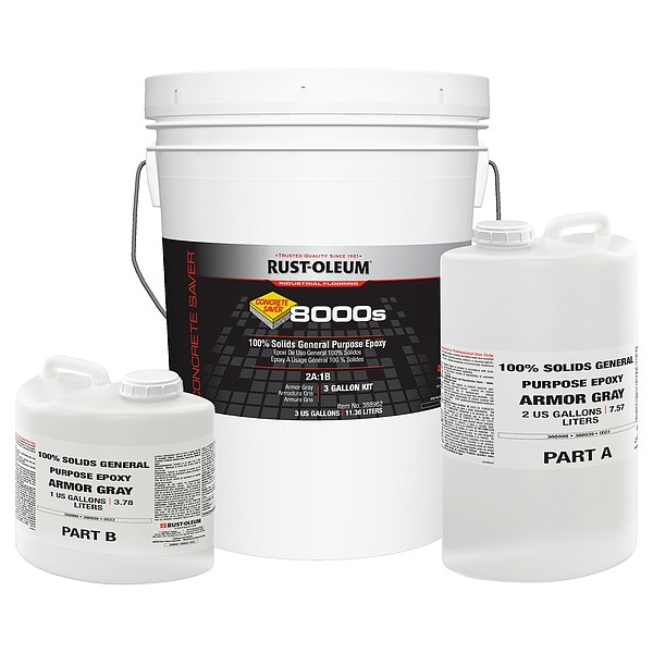 Rust-Oleum Epoxy Coating, Flat Finish, Armor Gray, Solvent Base 388962 ...