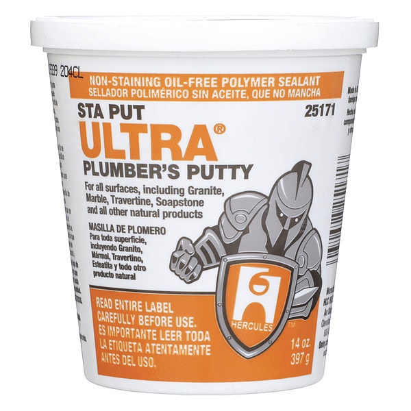 Oatey Plumber's Putty, 14 oz Container Size, Tub, Sta Put, Beige 25171 ...
