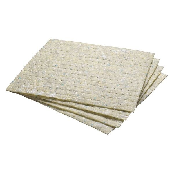 3M Absorbent Pad, 18 gal, 15 in x 17 in, Universal, Yellow, Polyester ...