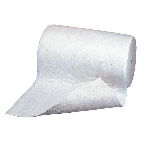 3M Sorbent Roll, 76 gal, 3 ft x 300 ft, Oil, Gray, Polyester ...
