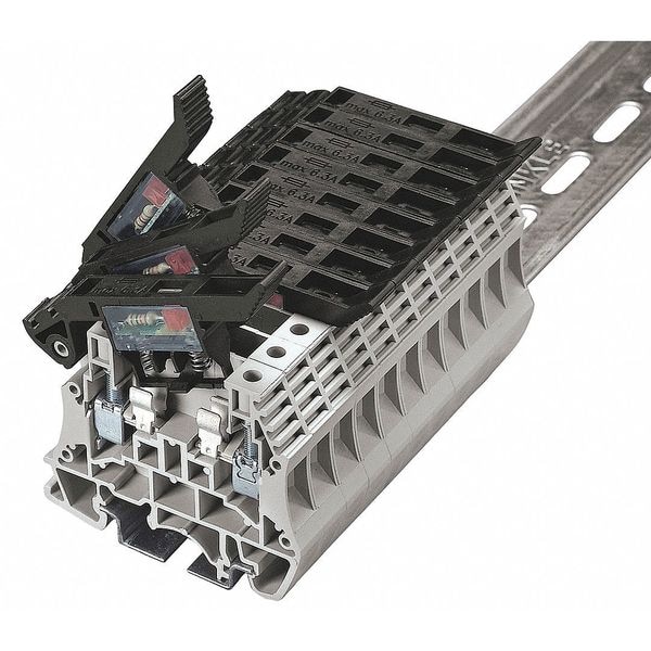 Eaton Bussmann Fuse Terminal Block, 6.3A, 5VAC, PK25 F520STLED5-GY | Zoro