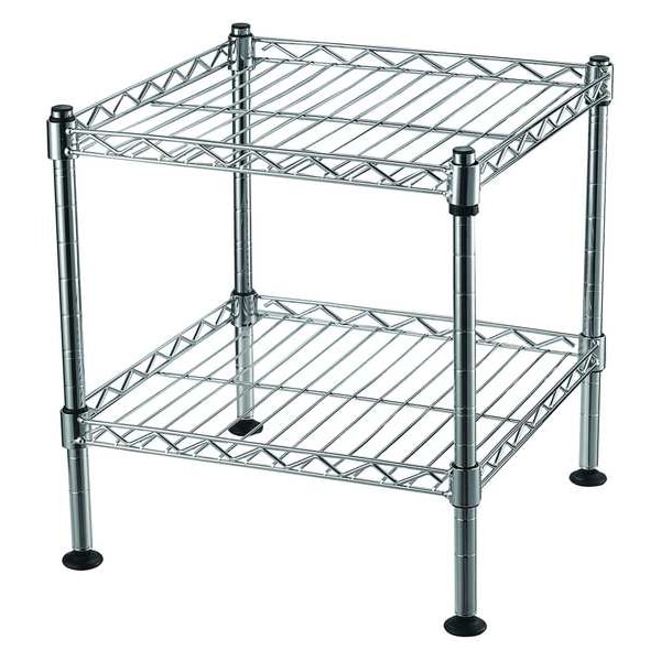 WS121212-C Wire Shelving Unit, 12"D x 12"W x 12"H, 2 Shelves, Chrome ...