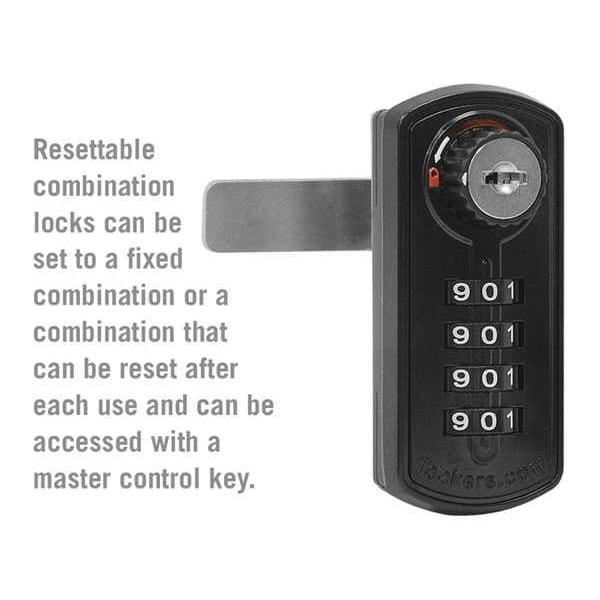 Salsbury Industries Built In Locker Lock, Zinc, Black/White 33395BLK | Zoro