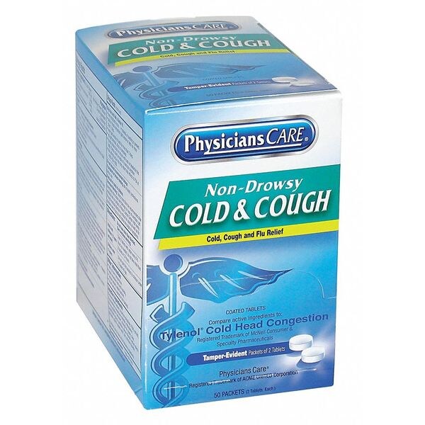 Physicianscare Cold Relief, Tablet, PK50 90092G | Zoro