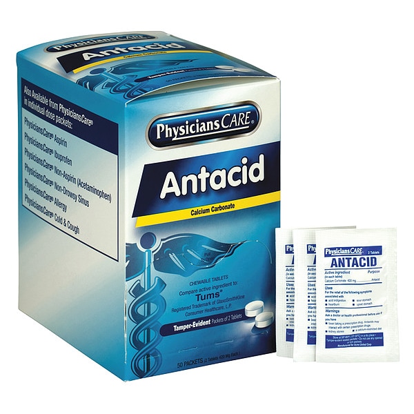 Physicianscare Antacid, Tablet, 420mg, PK50 90089 | Zoro
