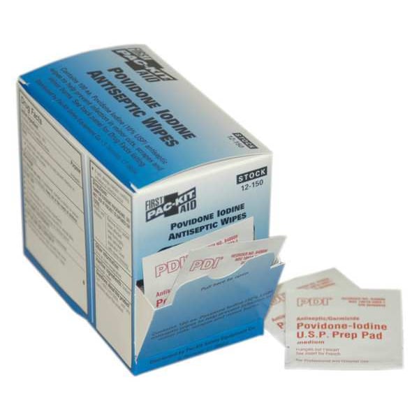 First Aid Only PVP Wipes, Packet, 4-1/4 In., PK100 12-150 | Zoro