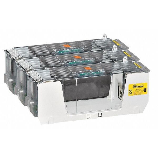 Eaton Bussmann Fuse Block, Industrial, 600A, 3 Pole HM60600-3CR | Zoro