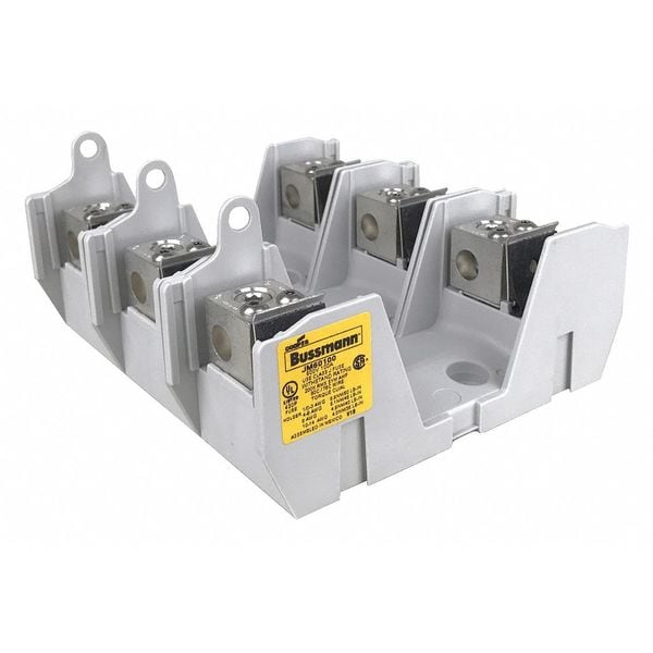 Eaton Bussmann Open Fuse Block, 70 to 100A Amp Range, 600V AC/DC Volt Rating, 3 Poles, Box Lug ...