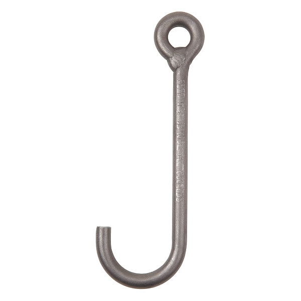 Peerless J Hook, Alloy Steel, 1/2 in., Eye, Natural JBA050 | Zoro