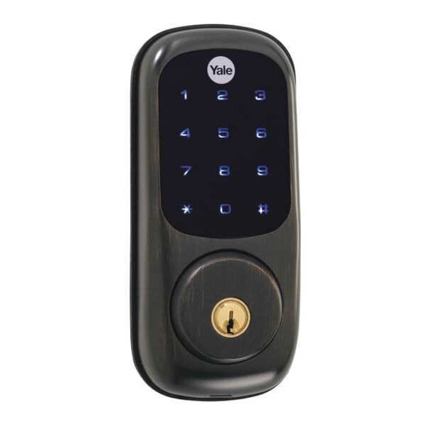 Yale Real Living Electronic Keyless Deadbolt, Z-wave, Brnze ...