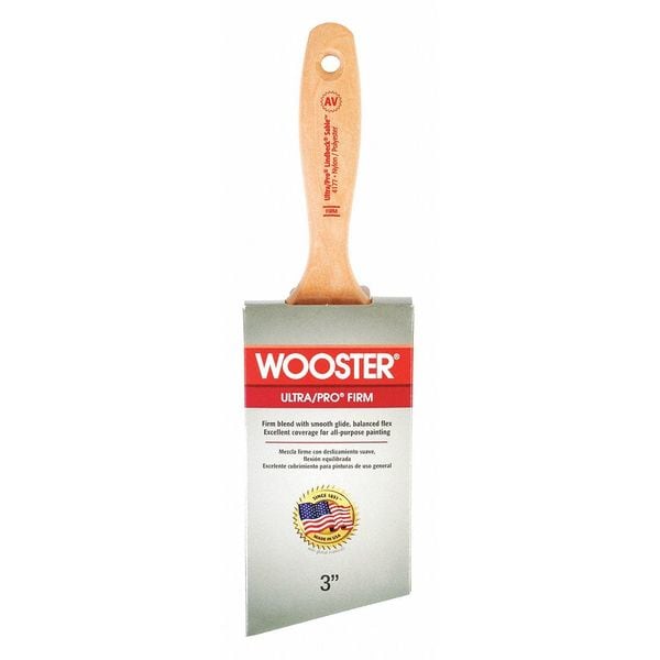 Wooster 3" Angle Sash Paint Brush, Nylon/Polyester Bristle, Wood Handle ...