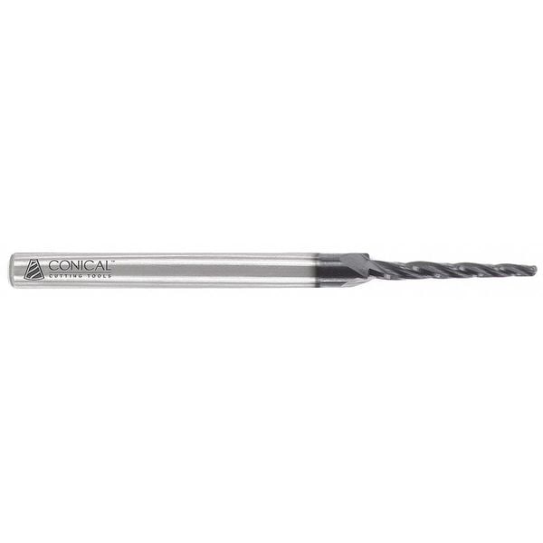 Conical Tool Tapered End Mill, 6 Deg, 0.047" Tip Dia, Series: CCM CM-C ...