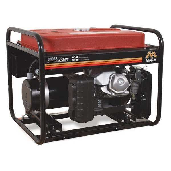 Mi-T-M Portable Generator, Gasoline, 5500 Rated, 6000 Surge, Recoil ...