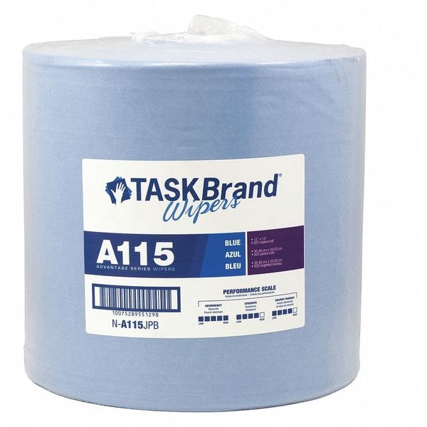 Taskbrand Wiper Roll 12" x 13", Blue N-A115JPB | Zoro