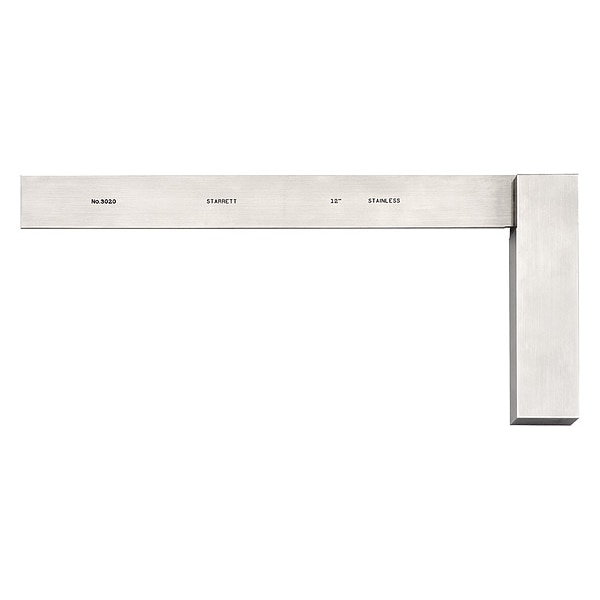 Starrett Precision Steel Square, SS, 13 1/2 x 7 In 3020-12 | Zoro