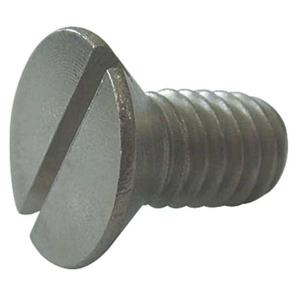 Zoro Select 3/8"-16 x 1-1/4 in Slotted Flat Machine Screw, Plain 18-8 ...