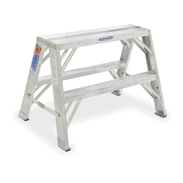 Werner 2 Steps, Aluminum Step Stand, 300 lb. Load Capacity, Gray TW372 ...