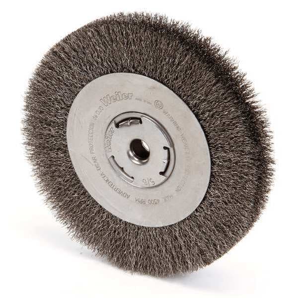Weiler Crimped Wire Wheel Wire Brush, Arbor, 8" 93114 | Zoro