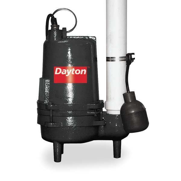 Dayton 1/2 HP 2" Auto Submersible Sewage Pump 230V Tether 3BB89 | Zoro