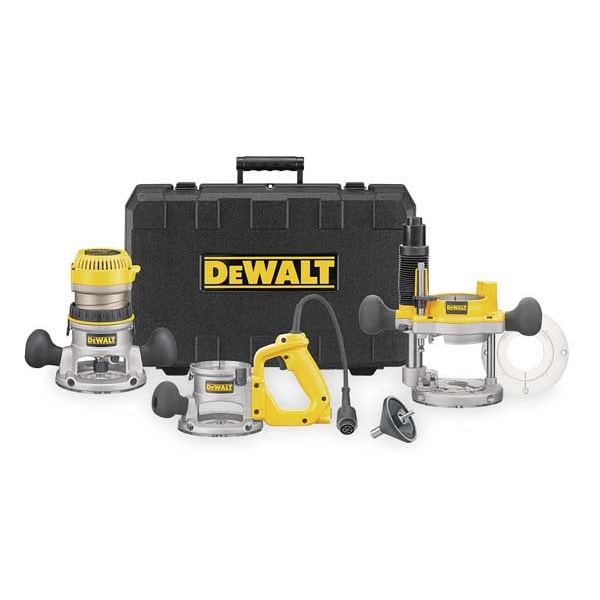 Dewalt 2-1/4 HP (maximum motor HP) Three Base Router Kit (DW618B3) | Zoro