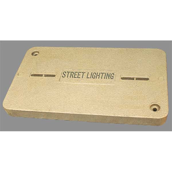 Quazite Underground Enclosure Cover, Street Lighting Logo, 13-3/4 in. W ...