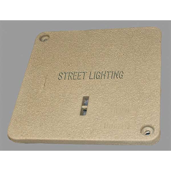 Quazite Underground Enclosure Cover, Street Lighting Logo, 12-13/16 in ...