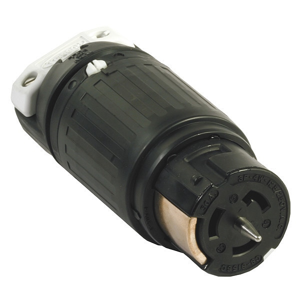 Hubbell 50A Twist-Lock Connector 3P 4W 125/250VAC BK CS8156C | Zoro