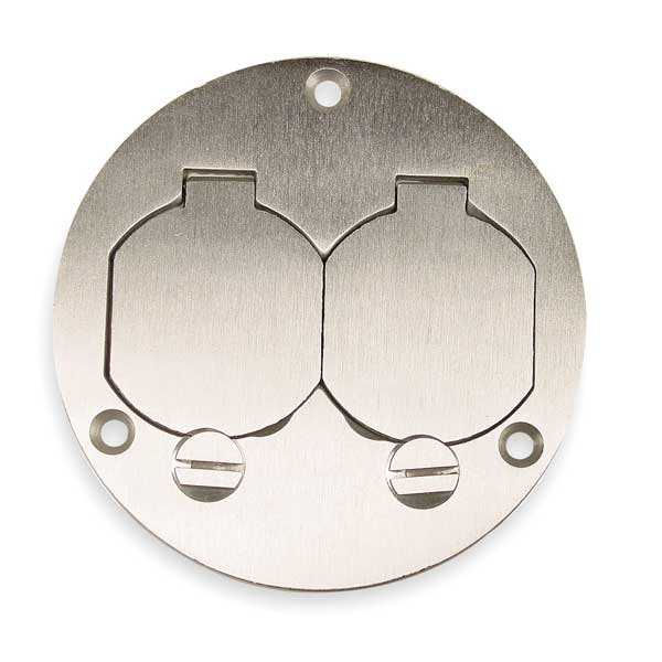 Hubbell SA3925 Floor Box Cover,Round,Aluminum,3/16 in. | Zoro.com