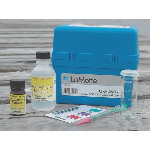 Lamotte Water Testing Kit, Alkalinity, 0to 200 PPM 4491-DR-01 | Zoro