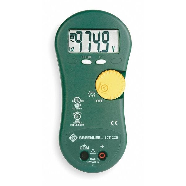 Greenlee Digital Multimeter, 1000 Max. AC Volts, 1000 Max. DC Volts, 10 ...